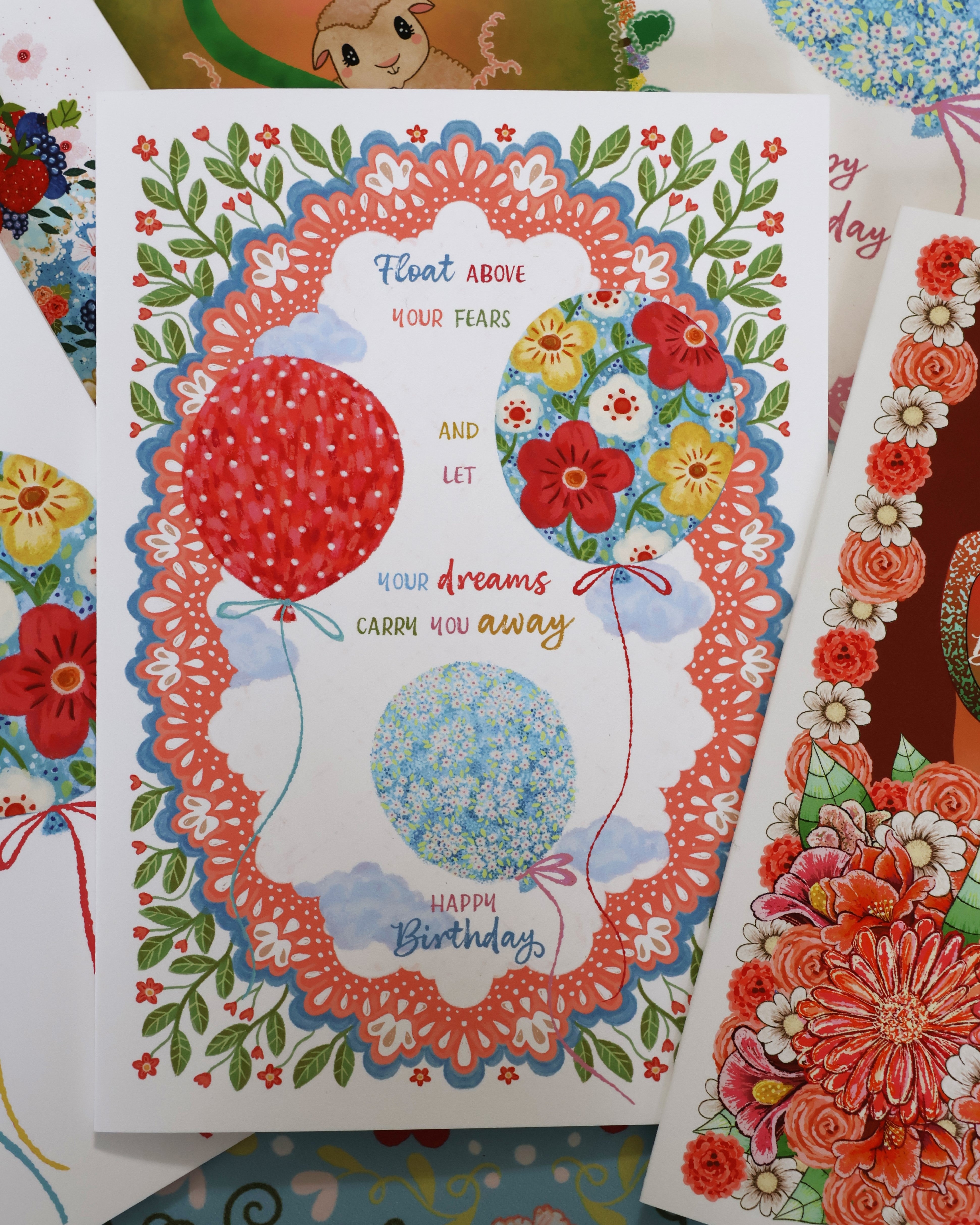 Float above your fears, Birthday Greeting Card – Pineberry Moon